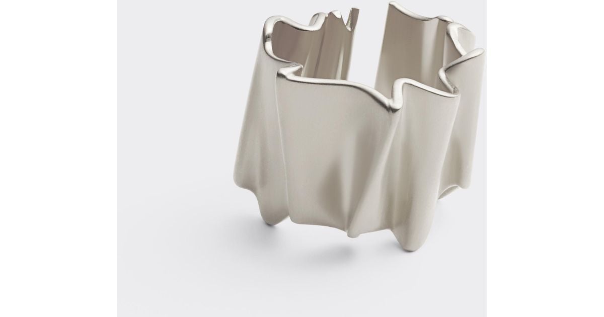 Ferrari Brass Ring With Satin Palladium Finish in White | Lyst