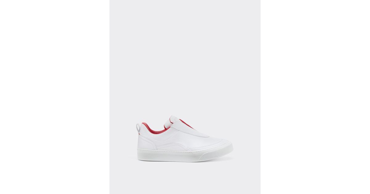 Ferrari Nappa Leather Slip-On Sneaker in White for Men | Lyst