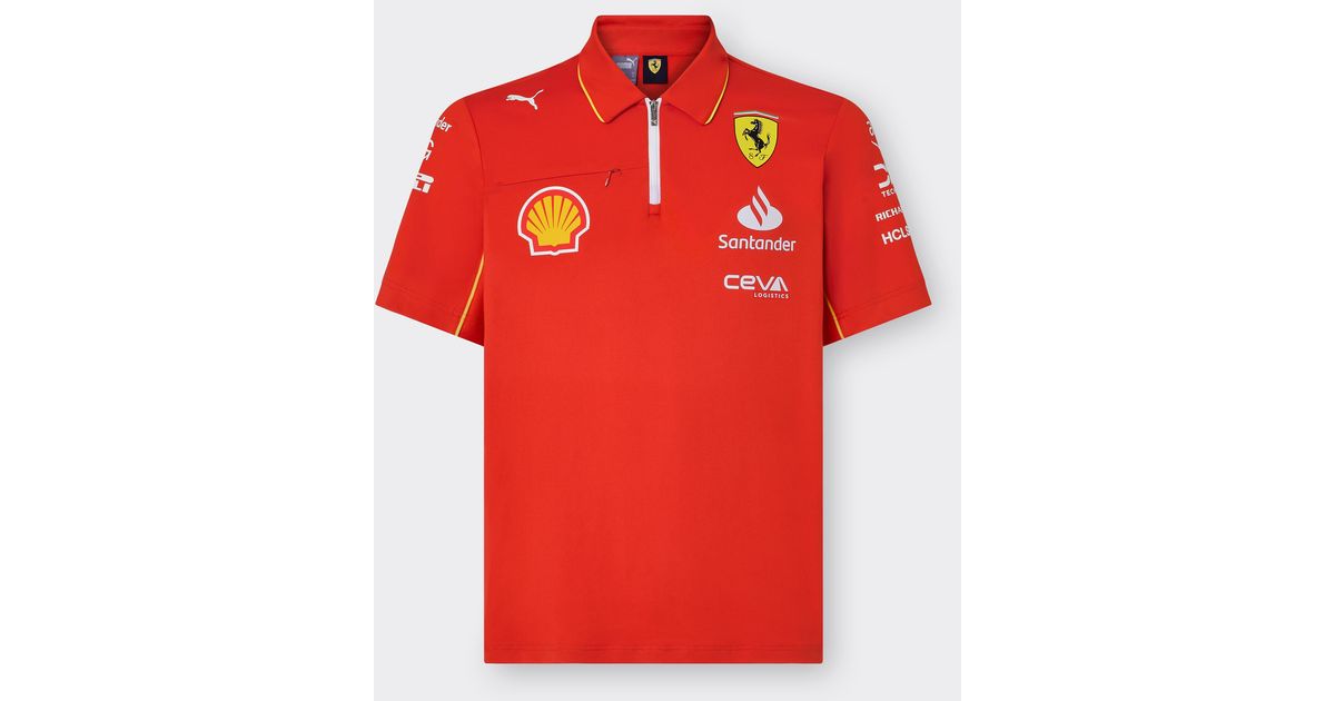 Ferrari Team Pro Puma Polo For Scuderia in Red for Men | Lyst