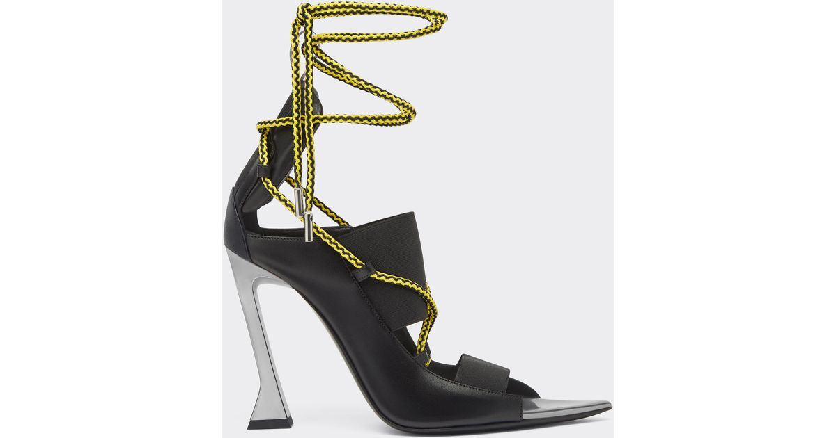 Ferrari Leather Sandals With Crossover Lace-Up Fastening in White | Lyst