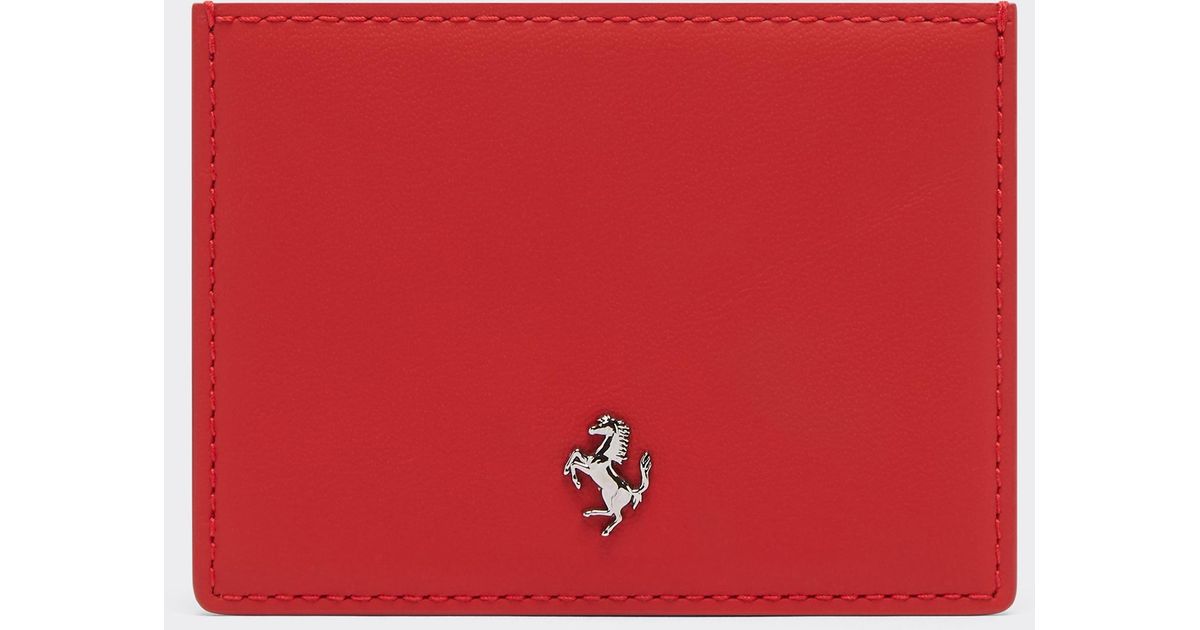Ferrari Second Life Leather Card Holder in Red | Lyst UK