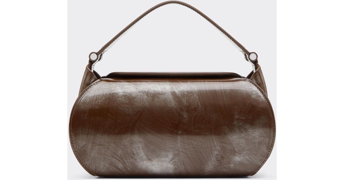 Ferrari La Dino Top Handle Bag in Brown | Lyst