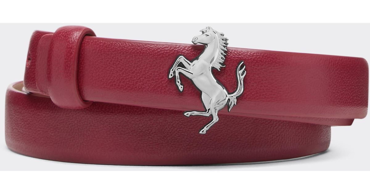 Ferrari Thin Nappa Leather Belt in Red | Lyst UK