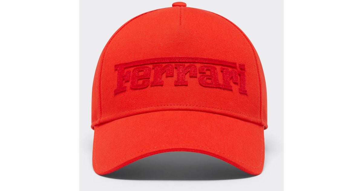 Ferrari Baseball Cap With Embroidered Logo | Lyst