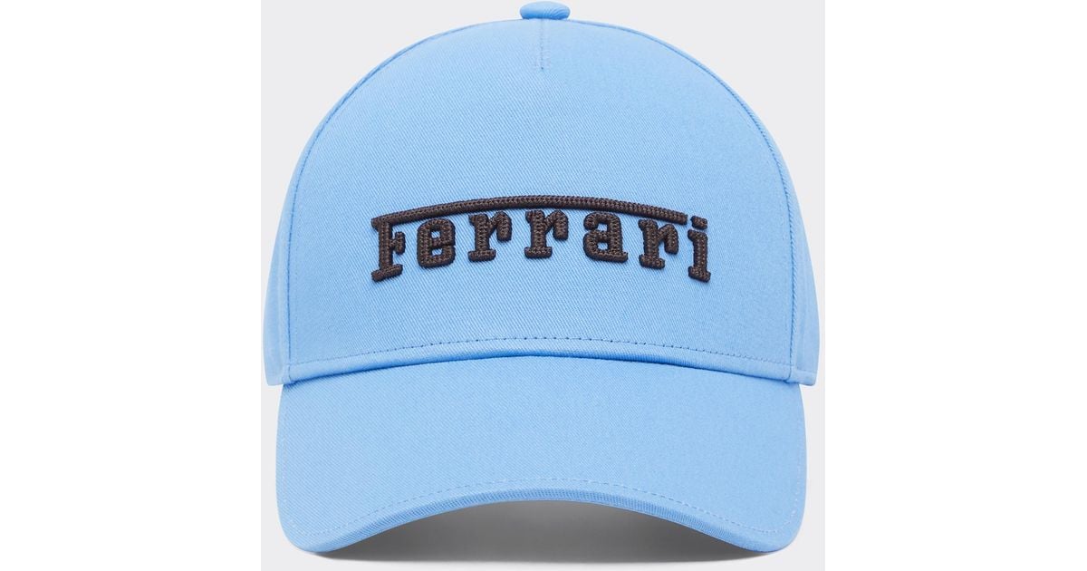 Ferrari Baseball Cap With Embroidered Logo in Blue | Lyst UK