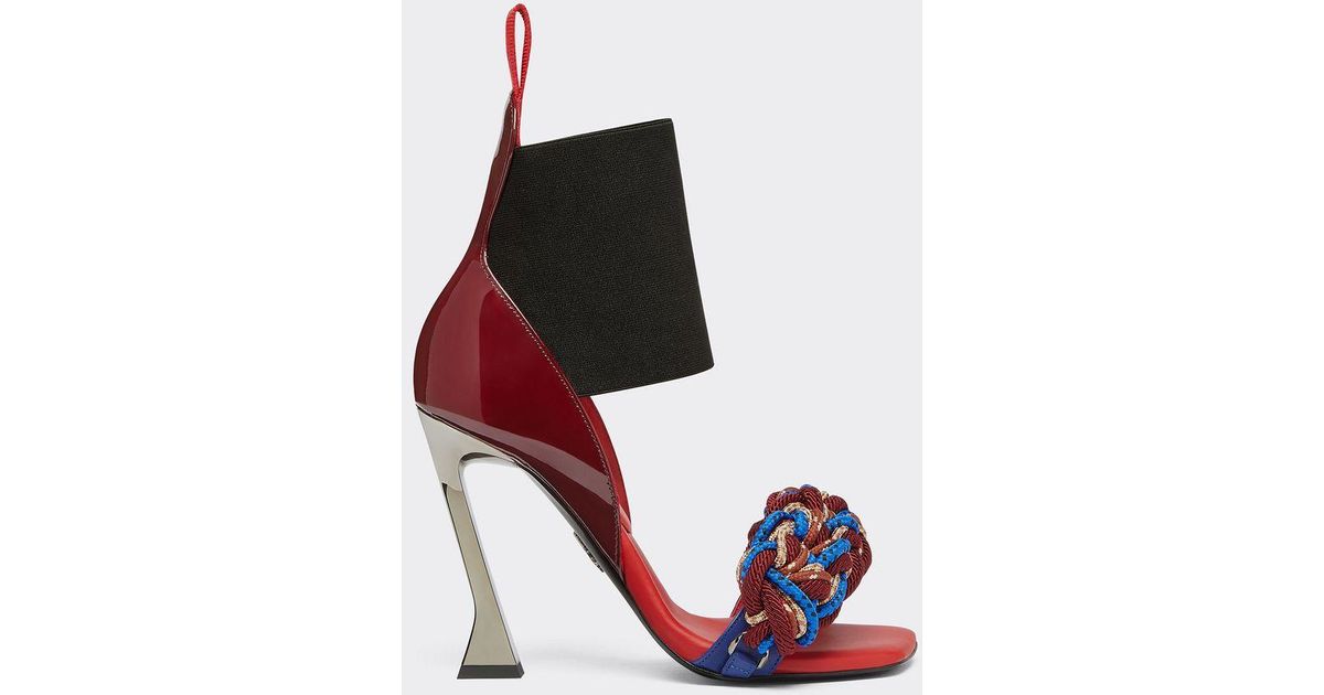 Ferrari Patent Leather Sandal With Scooby Detail in Red | Lyst