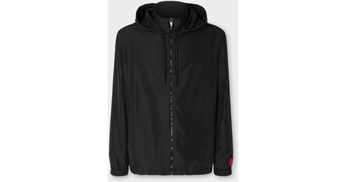 Ferrari Nylon Windbreaker Jacket in Black | Lyst