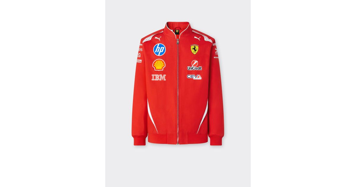 Ferrari Replica Drivers Authentic 2026 Bomber Jacket Puma For Scuderia ...