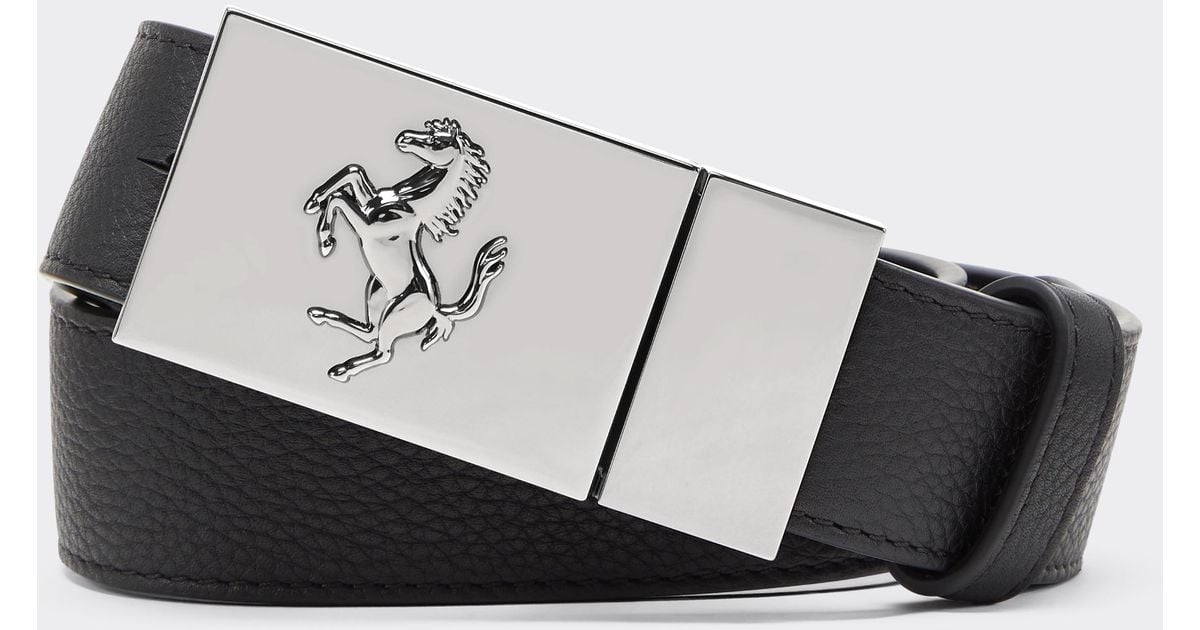 Ferrari Reversible Leather Belt in Black | Lyst
