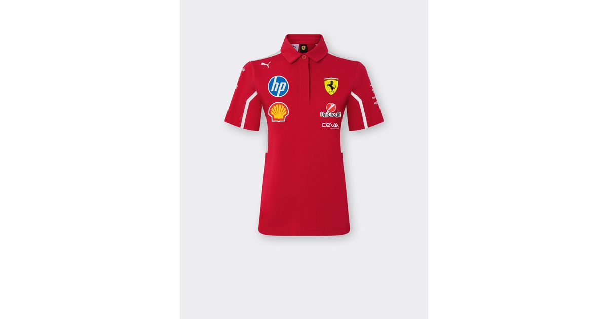 Ferrari Puma For Scuderia Hp 2025 Team Polo Shirt in Red | Lyst