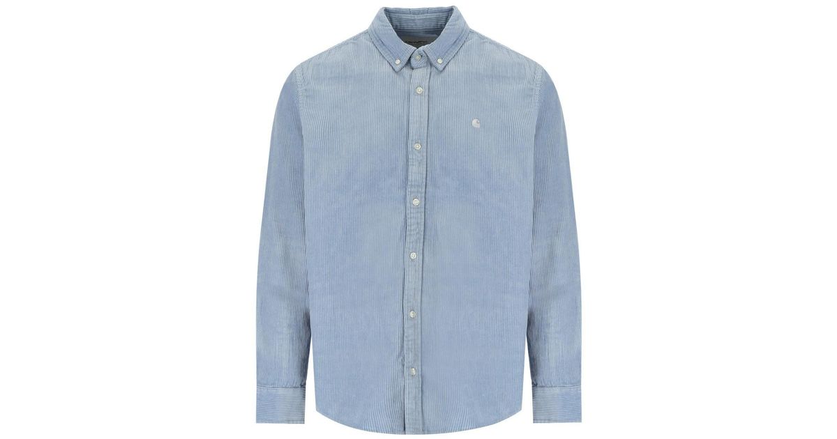 Carhartt L/s Madison Cord Dusty Ice Shirt in Blue for Men | Lyst