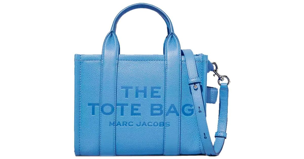 Marc Jacobs The Leather Mini Tote Handtas in het Blauw | Lyst NL