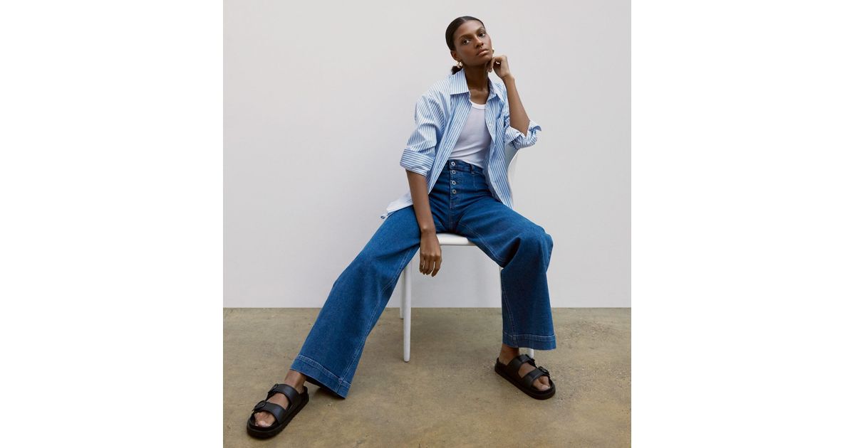 Finery London Tally Wide Leg Jeans in Blue | Lyst UK