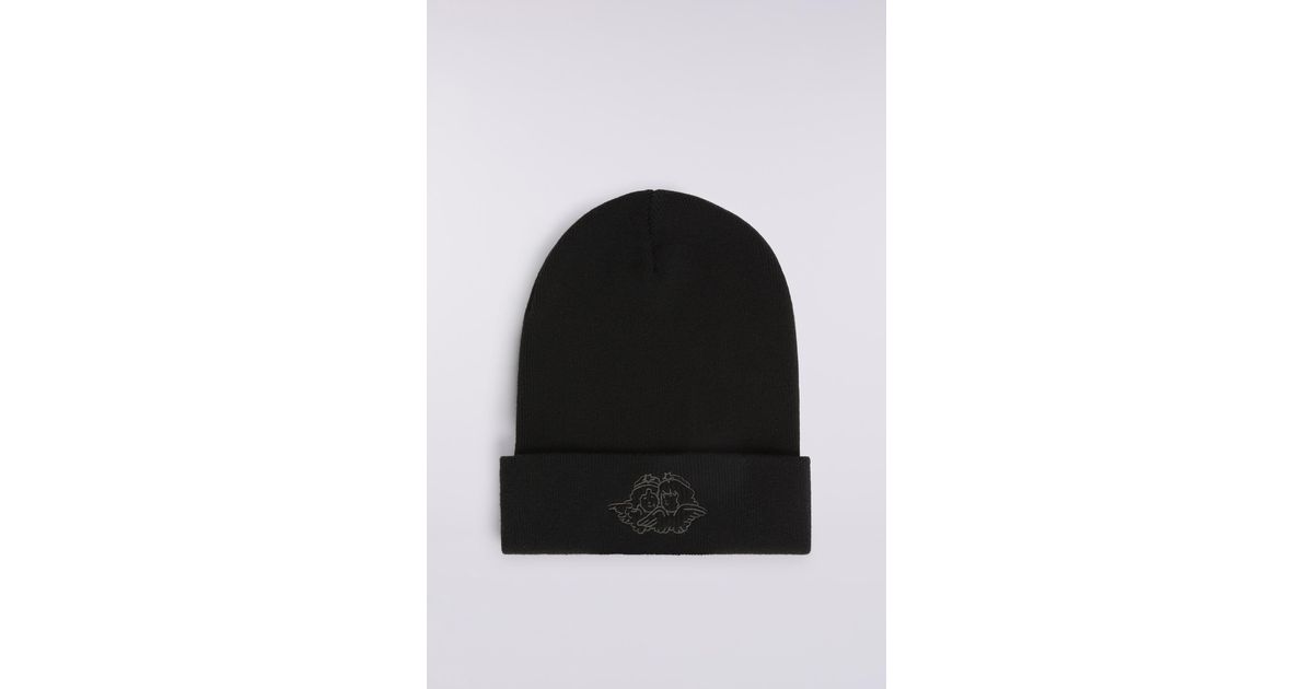 Fiorucci Angels Embroidered Beanie in Black | Lyst UK
