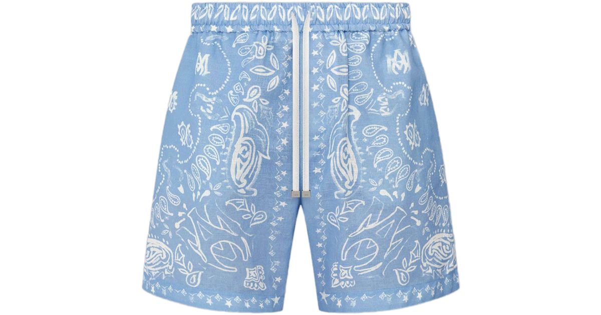 Amiri Bandana Watercolor Shorts in Blue for Men | Lyst UK