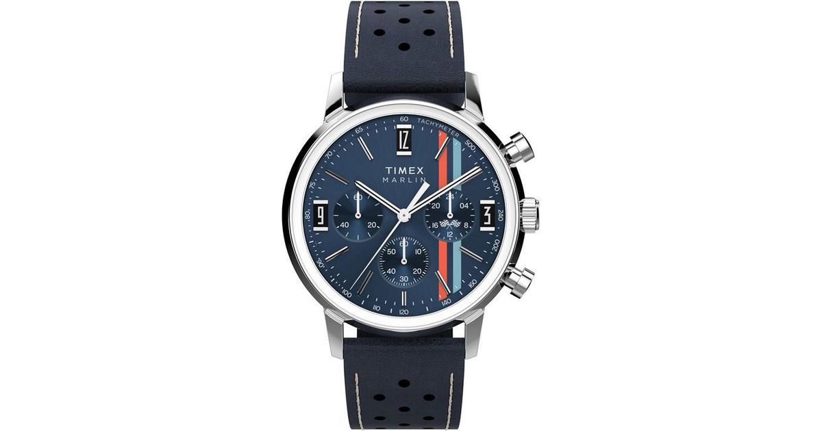 Timex Marlin Chronograph Watch in Blue for Men | Lyst UK