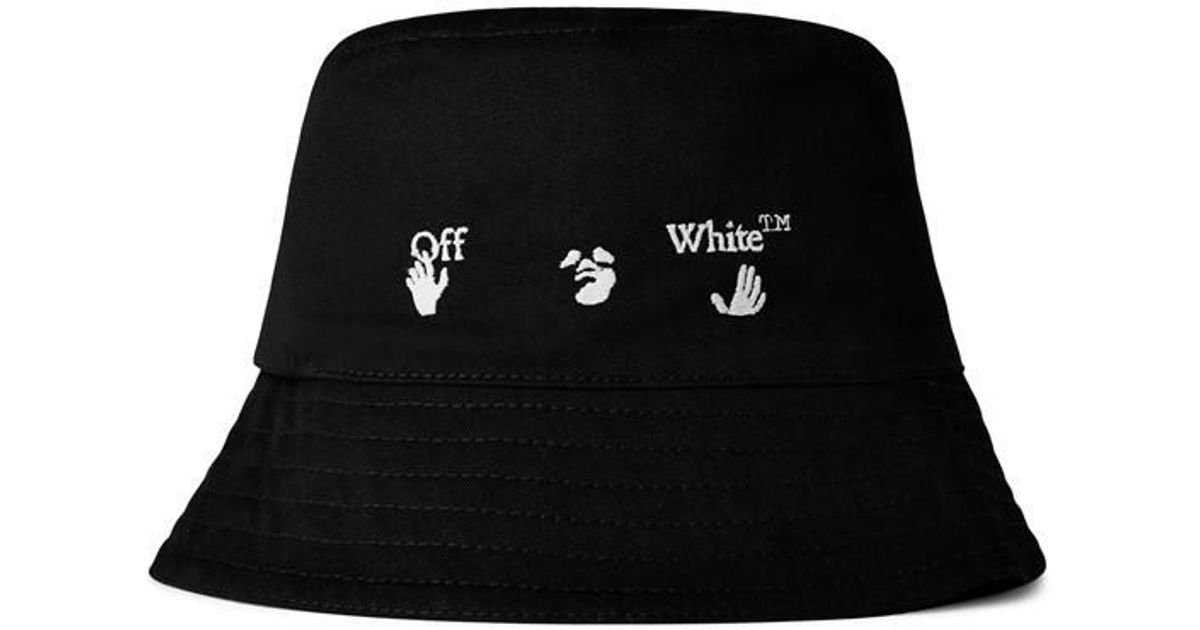 Off-White c/o Virgil Abloh Off Logo Bucket Hat in Black for Men | Lyst UK