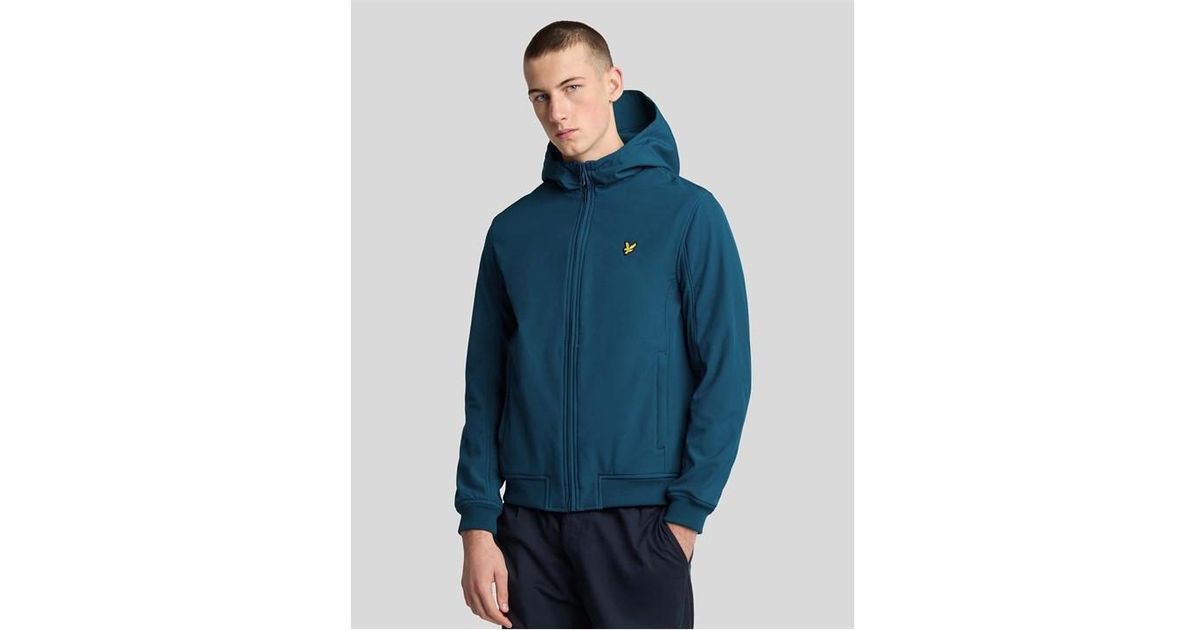 Lyle & Scott Fleece Back Softshell Jacket in Blue for Men | Lyst UK