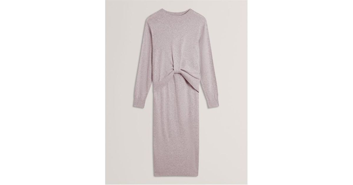 Ted Baker Ted Knit Midi Dress Ld61 in Pink | Lyst UK