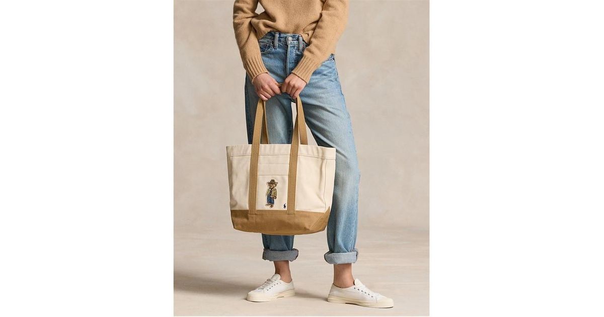 Polo Ralph Lauren Polo Bear Logo Tote Bag in Blue | Lyst UK