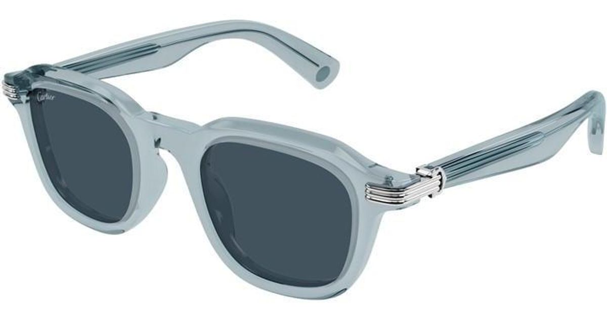 Cartier Rectangle Sunglasses in Blue for Men | Lyst UK