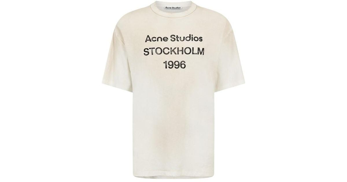 Acne Studios Logo T-Shirt in White for Men | Lyst UK