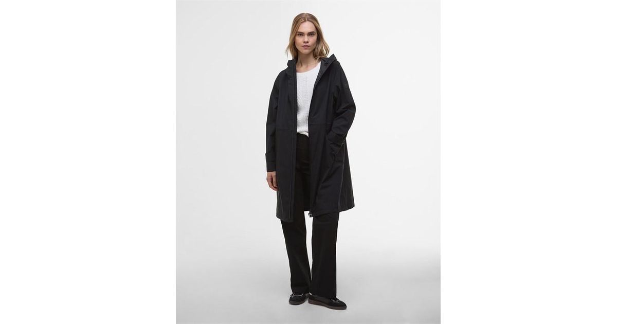 Barbour Longline Kyra Waterproof Jacket in Black | Lyst UK