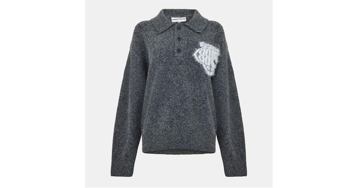The Couture Club Couture Fluffy Polo Ld61 in Grey | Lyst UK