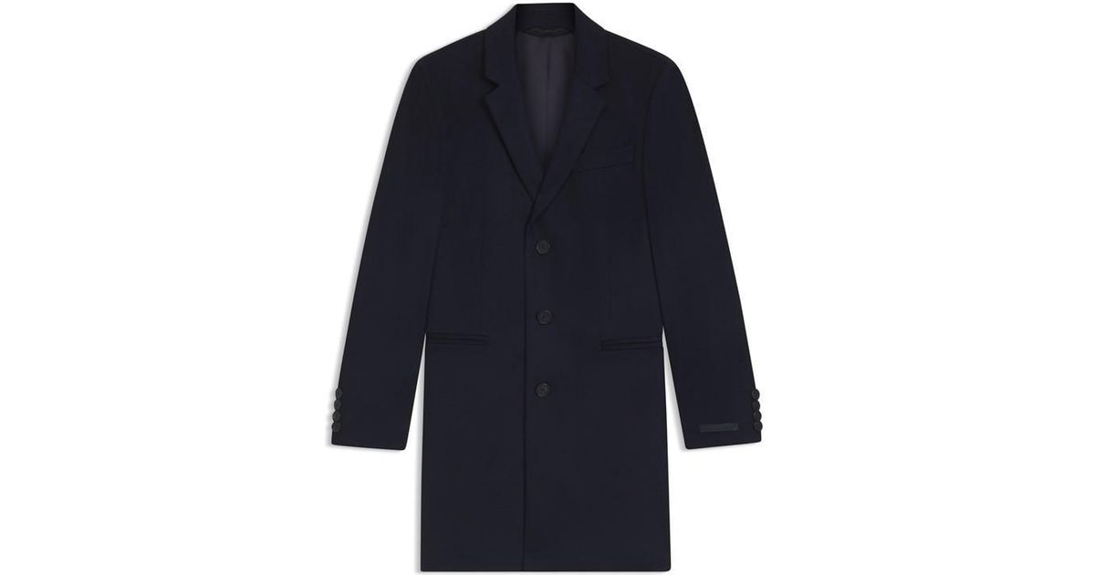 BOSS X Beckham Slim-Fit Wool Coat in Blue for Men | Lyst UK