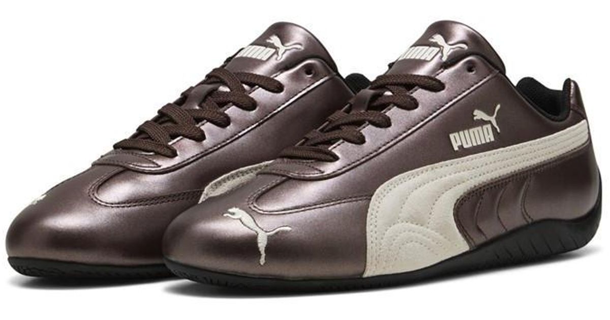 PUMA Speedcat Metallic Low-Top Trainers in Brown | Lyst UK