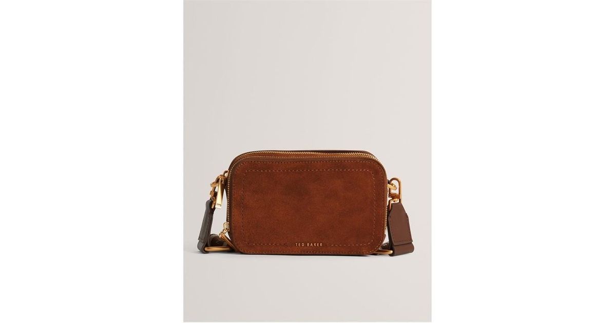 Ted Baker Ted Suede Camera Bag Ld61 in Brown | Lyst UK