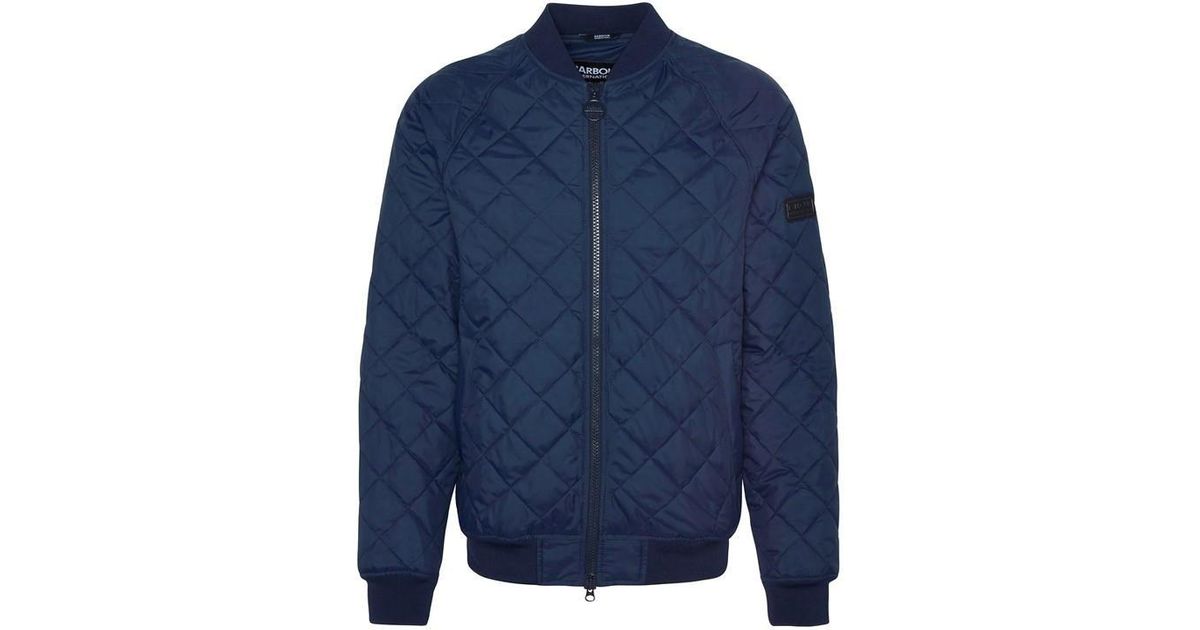 Barbour Harfell Quilted Bomber Jacket in Blue for Men | Lyst UK