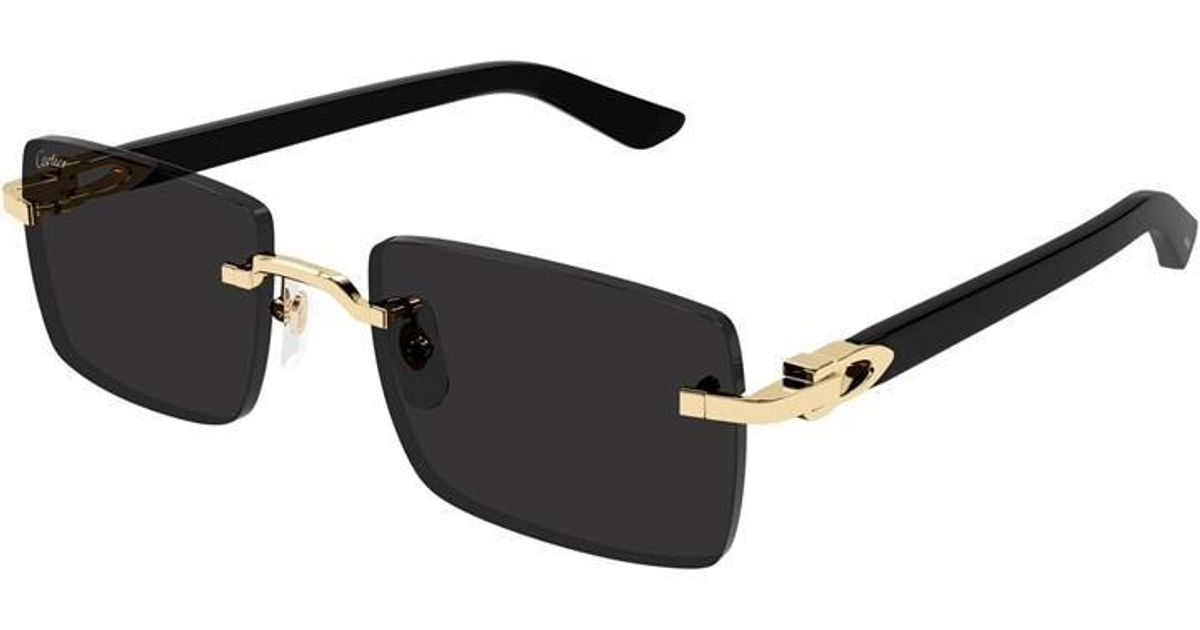 Cartier Rectangle Sunglasses in Black for Men | Lyst UK