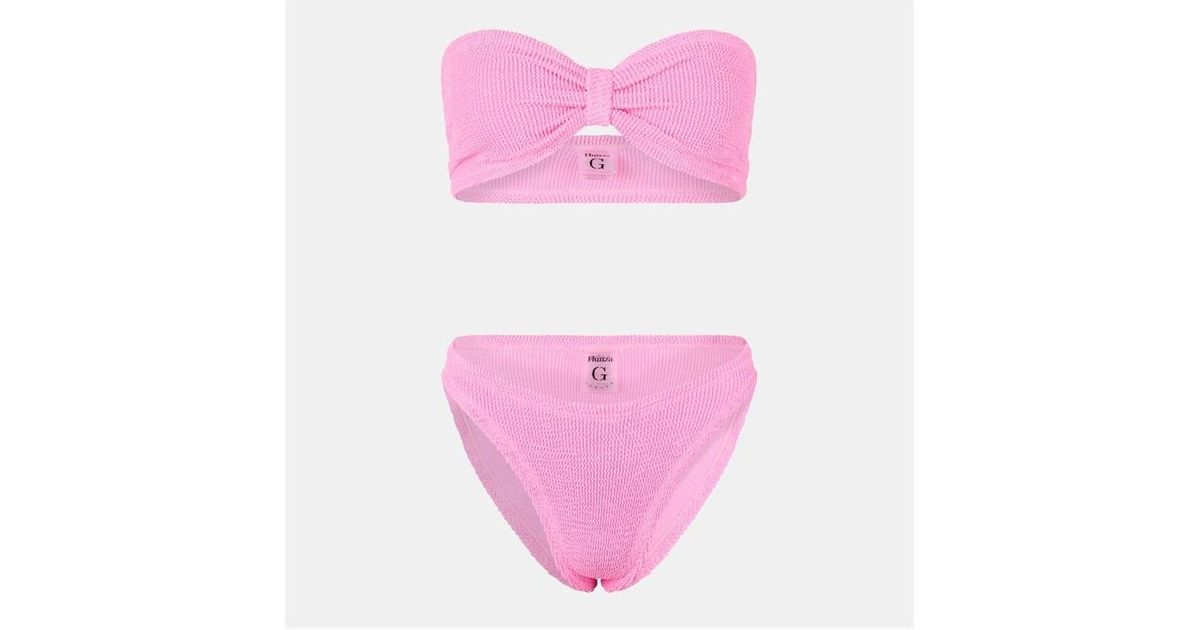 Hunza G Jean Bikini Set in Pink | Lyst UK