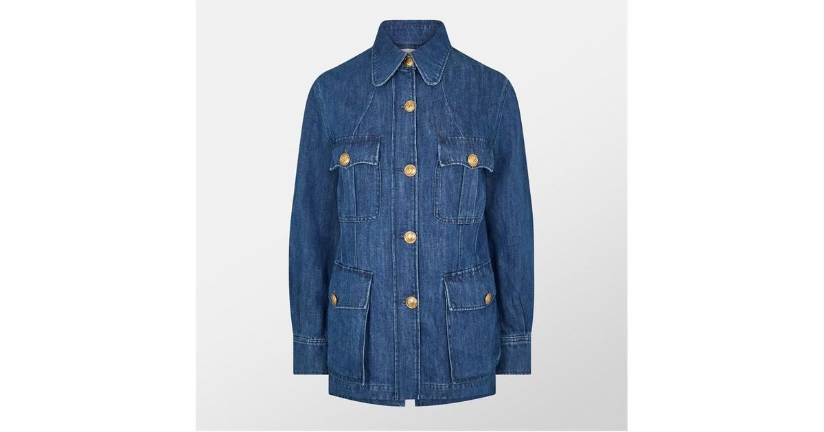 Valentino Val Logo Overshirt in Blue | Lyst UK