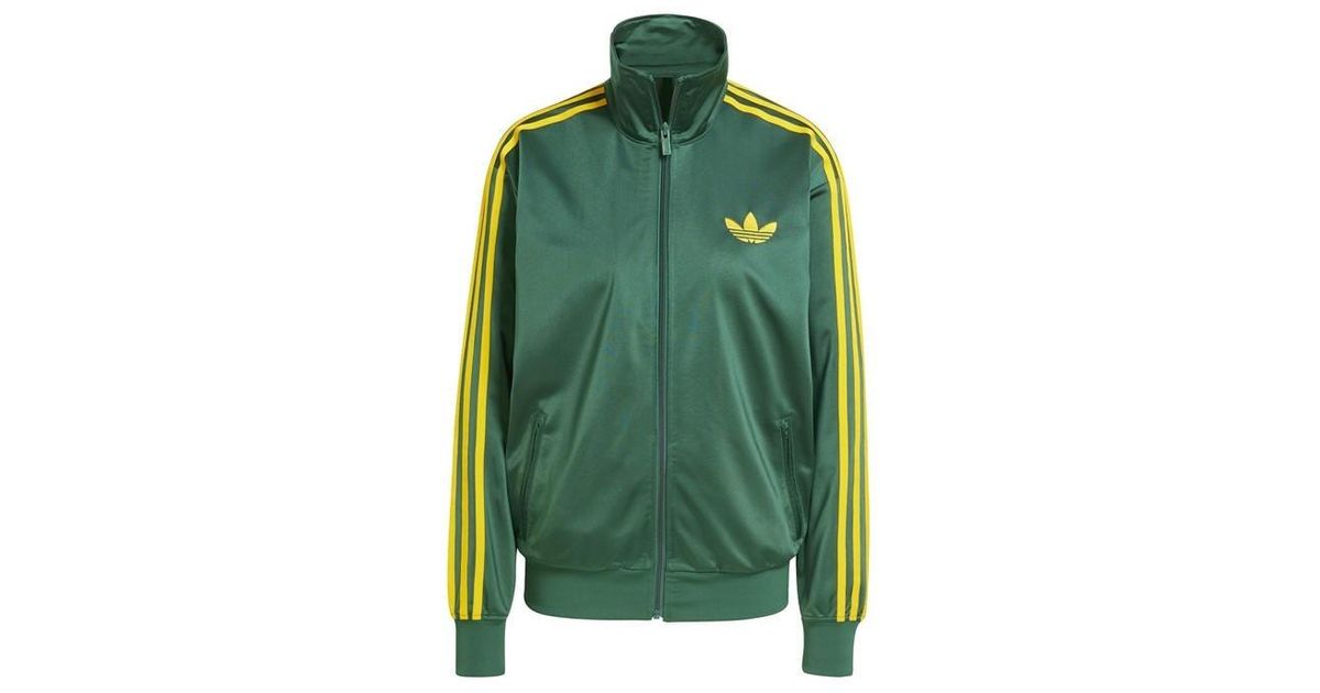 adidas Originals Firebird Classic Tracksuit Top in Green | Lyst UK