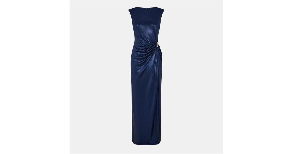 Ralph Lauren Ilianne Real Leather Ball Gown in Blue | Lyst UK