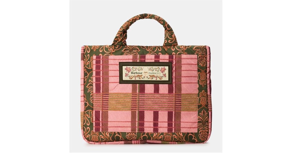 BARBOUR X FARM RIO X Farm Rio Maria Clara Tote Bag in Red | Lyst UK