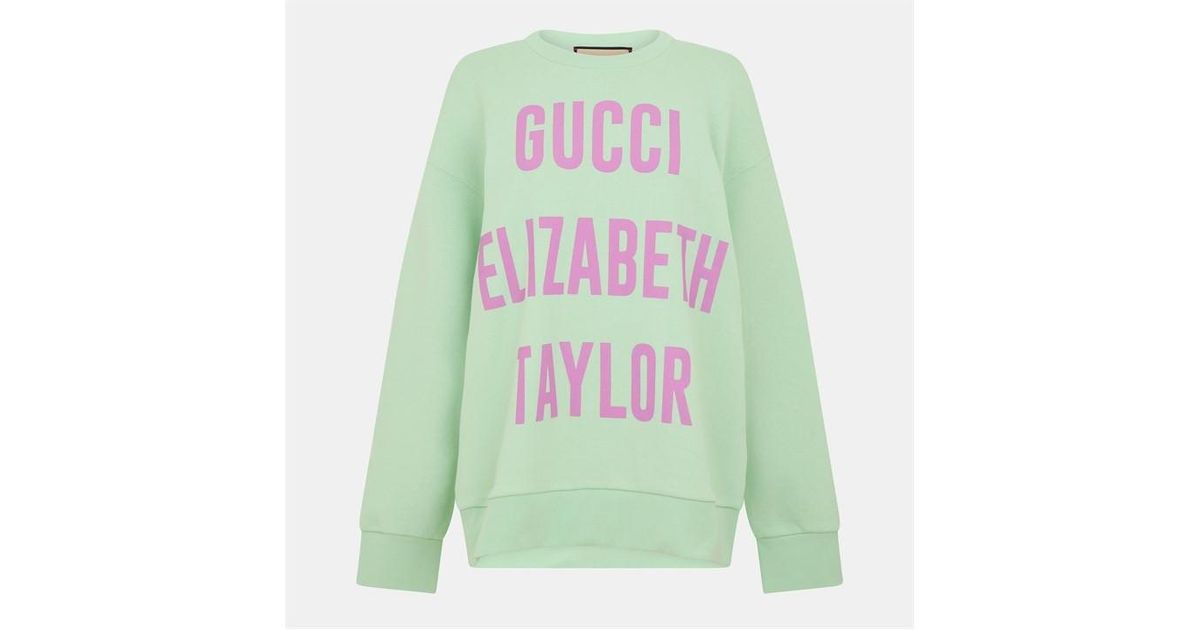 Gucci Crew-Neck Soft Knit Crew Sweatshirt in Green | Lyst UK