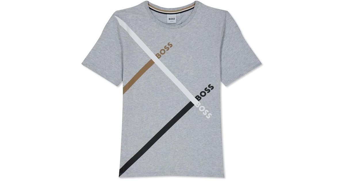 BOSS Line Lgo Tee Jn32 in Grey for Men | Lyst UK
