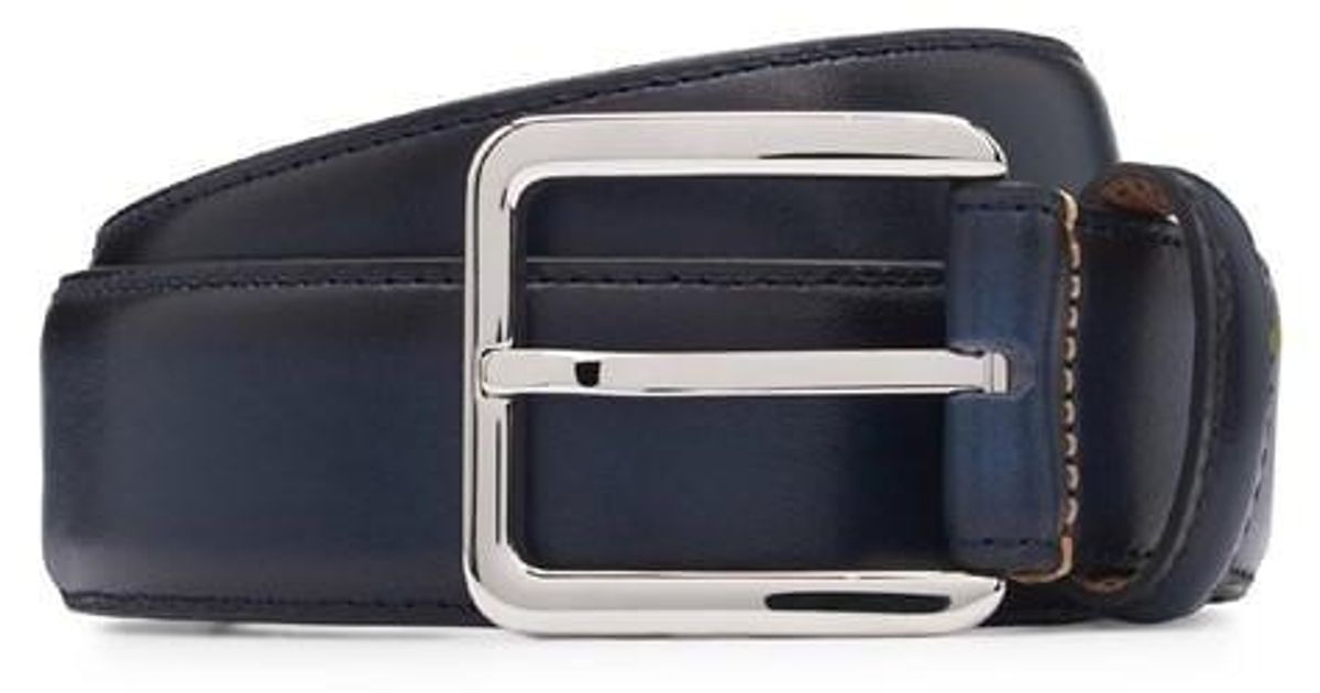 BOSS Lars-St Sz35 10260113 01 Leather Belt in Blue for Men | Lyst UK