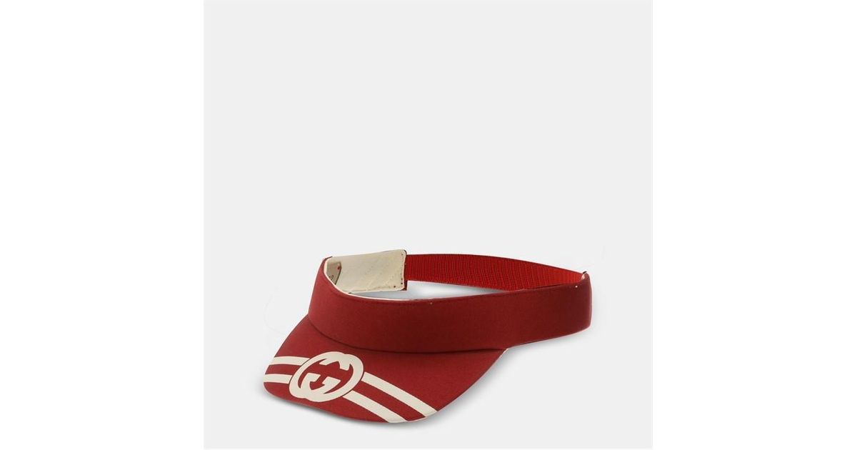 Gucci Visor Cap in Red | Lyst UK
