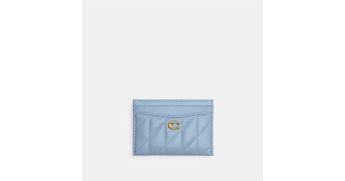 COACH Essential Card Case With Pillow Quilting in Blue | Lyst UK