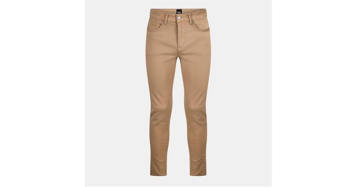 BOSS Delaware3 Slim Fit Jeans in Natural for Men | Lyst UK