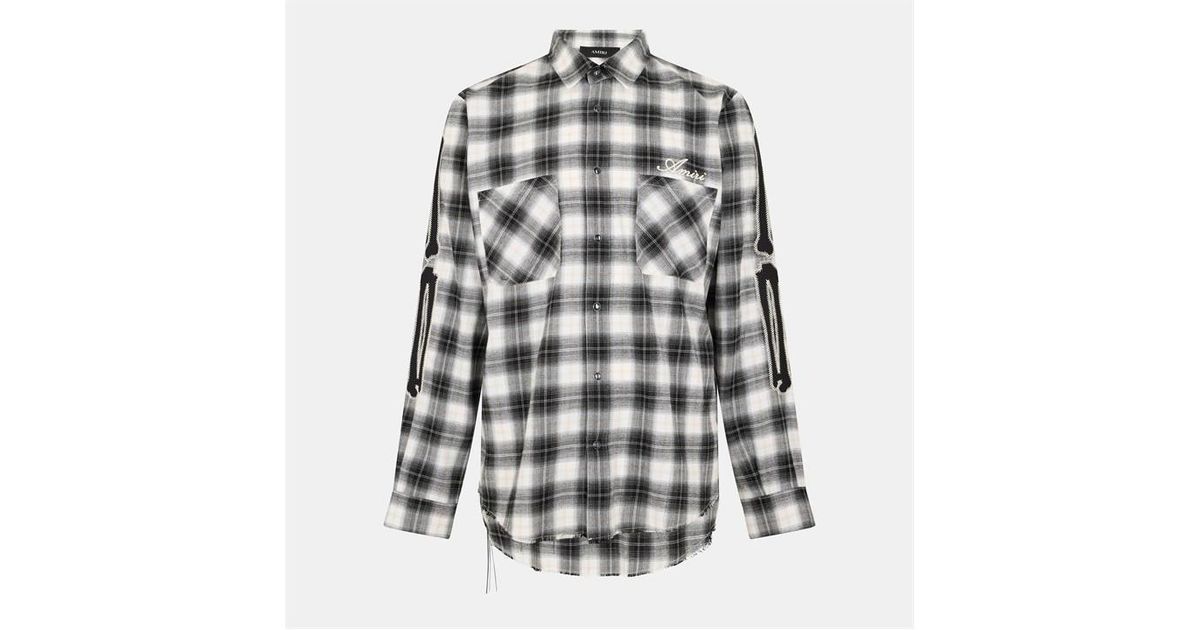 Amiri Bones Flannel Sn62 in Black for Men | Lyst UK