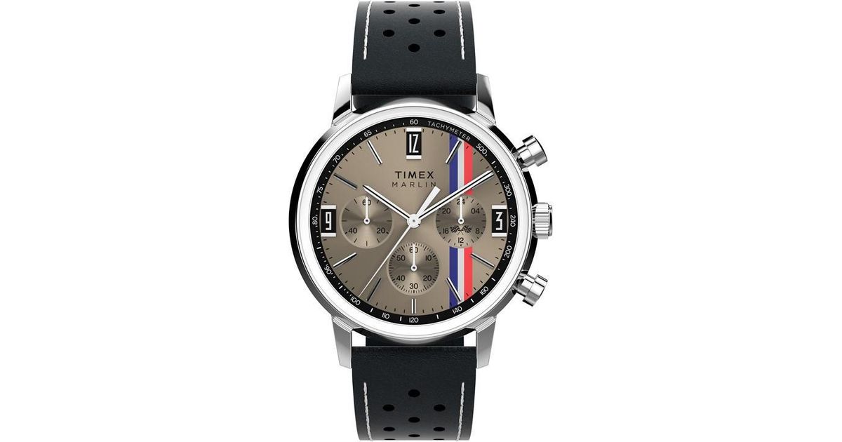 Timex L Marlin Analogue Quartz Watch in Black for Men | Lyst UK