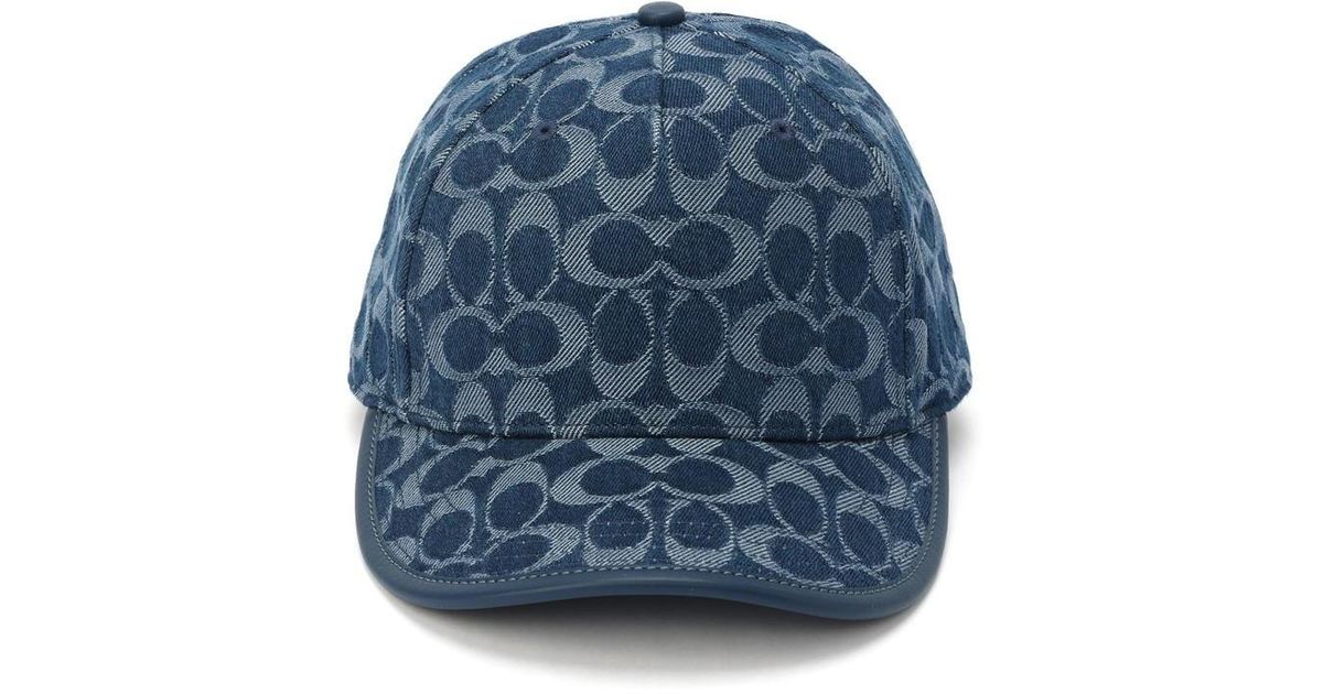 COACH Signature Jacquard Baseball Hat in Blue | Lyst UK