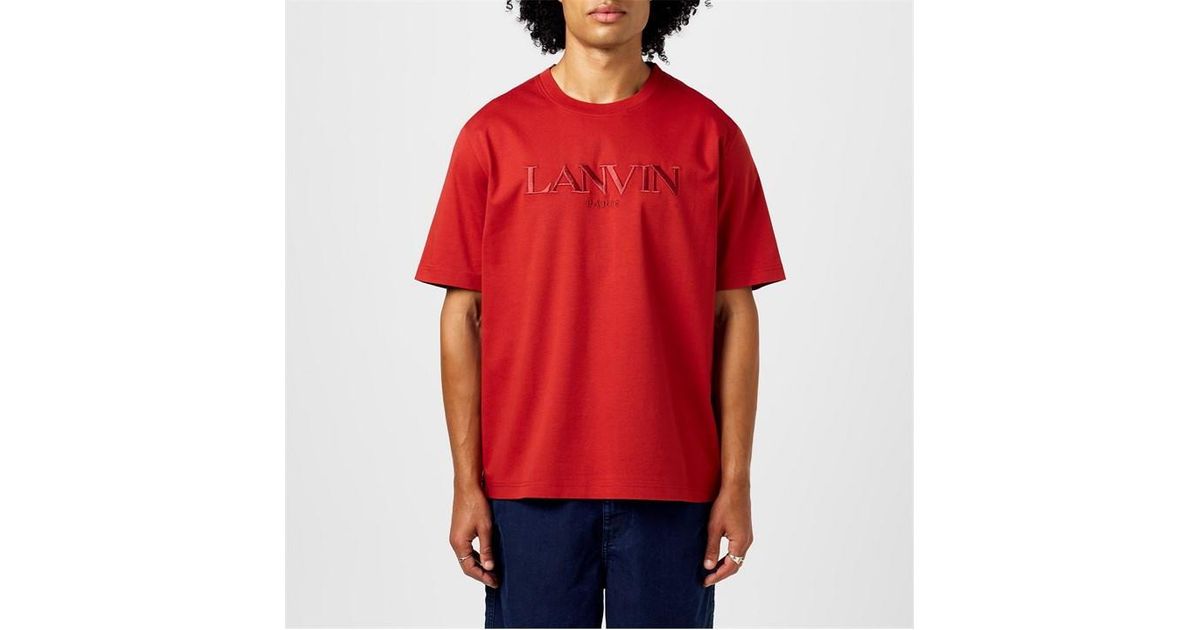 Lanvin Embr Tee Sn44 in Red for Men | Lyst UK