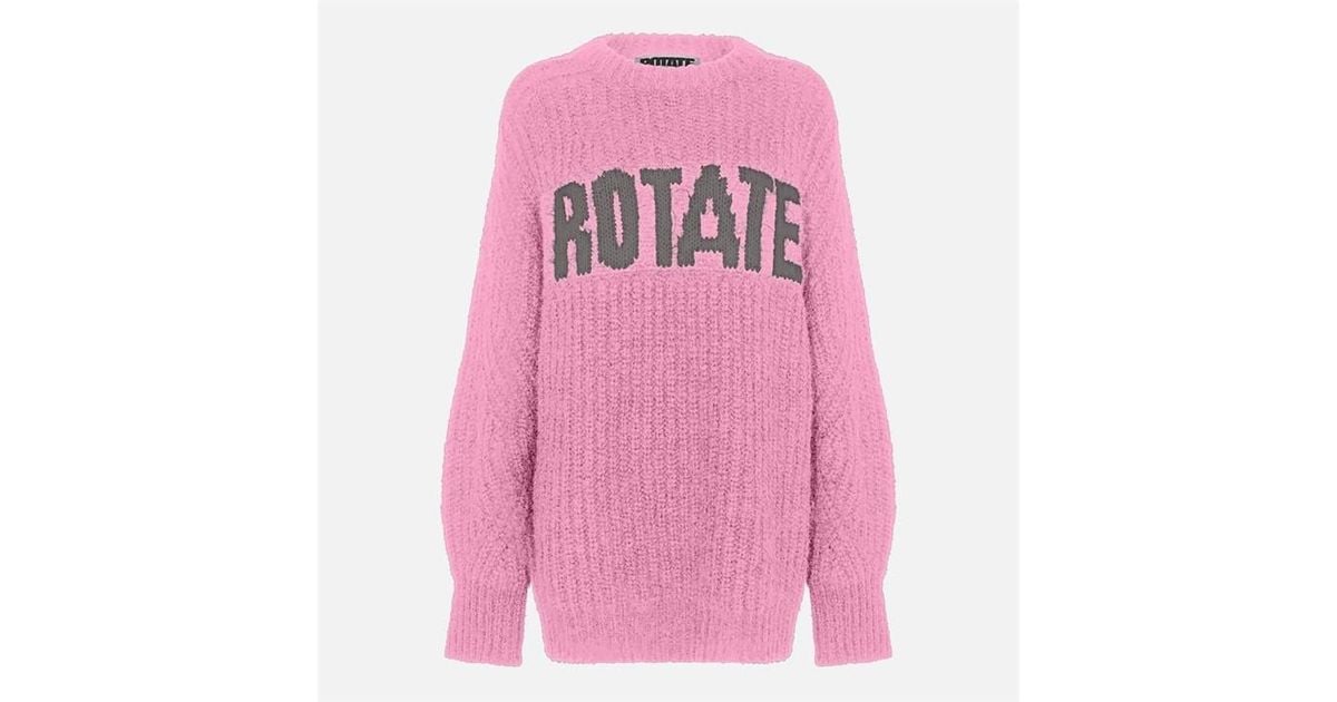 ROTATE BIRGER CHRISTENSEN Knitted Logo Sweater in Pink | Lyst UK