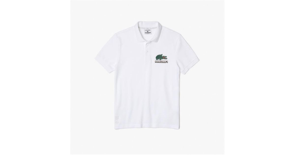 Lacoste Minecraft Polo Shirt in White for Men | Lyst UK